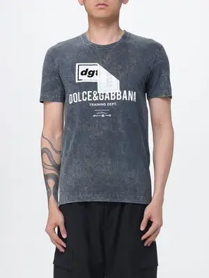 Dolce & Gabbana Slim Fit Cotton Crewneck T-shirt With Contrast Logo Print