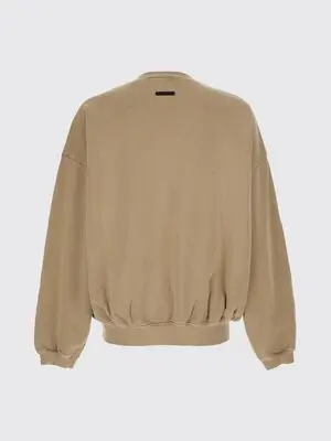 Fear Of God Relaxed Fit Crewneck Cotton Jumper With Logo - Beige
