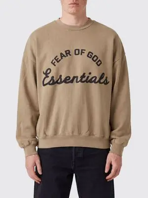 Fear Of God Relaxed Fit Crewneck Cotton Jumper With Logo - Beige