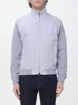Paul & Shark Hybrid Bomber Jacket In Cotton And Linen - Grey