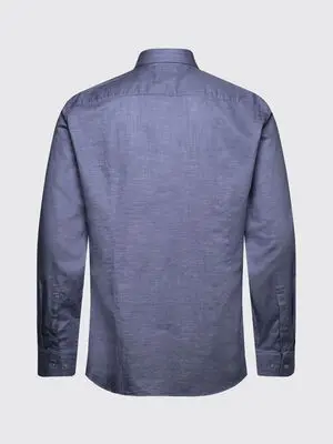 BOSS Cotton And Linen Casual Shirt - Blue