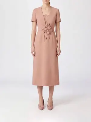 Valentino Garavani Wool And Silk Midi Dress - Pink