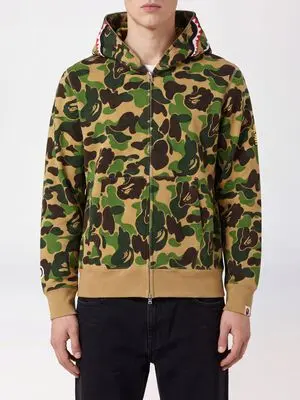 A BATHING APE Camouflage Cotton Hoodie - Green