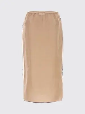 Khaite Midi Skirt With Contrast Piping - Beige