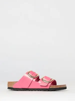 BIRKENSTOCK Arizona Big Buckle Brushed Leather Sandals Fuchsia