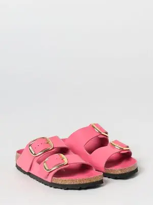 BIRKENSTOCK Arizona Big Buckle Brushed Leather Sandals - Fuchsia