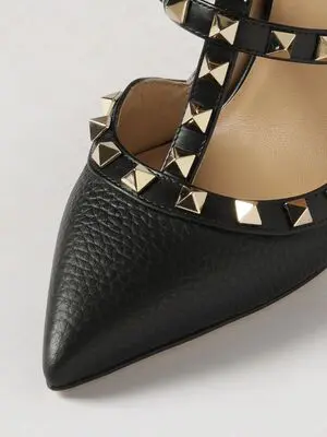 Valentino Garavani Rockstud Hammered Calfskin Pumps