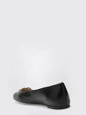 Valentino Garavani Vlogo Signature Leather Ballerinas - Black