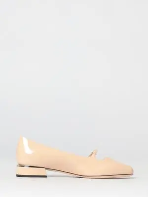 JIMMY CHOO Elisa Patent Leather Mary Jane Ballerinas With Pearl Embellishment