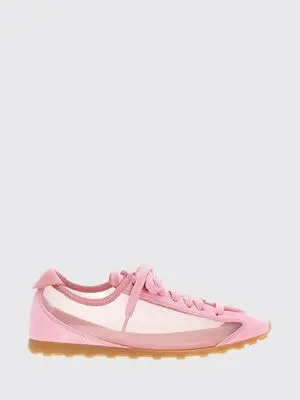 Jacquemus Les Tennis Sneakers In Lamb Leather, Suede, And Nylon Mesh - Pink