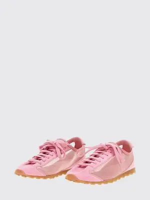 Jacquemus Les Tennis Sneakers In Lamb Leather, Suede, And Nylon Mesh - Pink