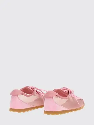 Jacquemus Les Tennis Sneakers In Lamb Leather, Suede, And Nylon Mesh - Pink