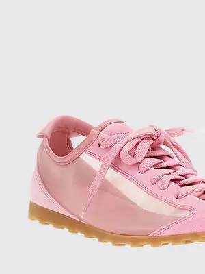 Jacquemus Les Tennis Sneakers In Lamb Leather, Suede, And Nylon Mesh - Pink