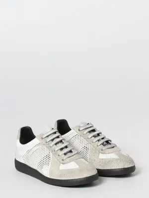 MAISON MARGIELA Replica Suede And Mesh Low-top Sneakers - Grey