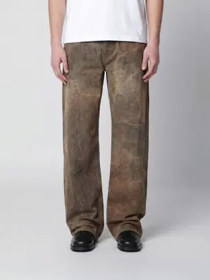 AGOLDE Mid-rise Wide-leg Jeans In Worn-effect Denim - Brown