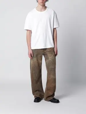 AGOLDE Mid-rise Wide-leg Jeans In Worn-effect Denim