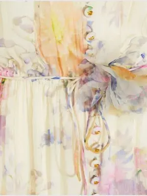 Zimmermann Floral Viscose Jumpsuit - Beige