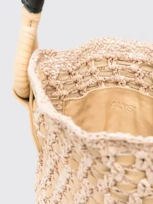 ALYSI Woven Bucket Bag - White