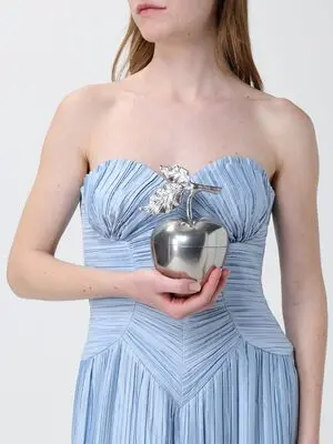 Cult Gaia Apple Shaped Clutch - Silver