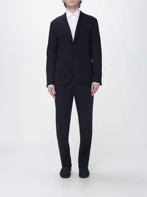 LARDINI Single-breasted Wool Dress - Blue