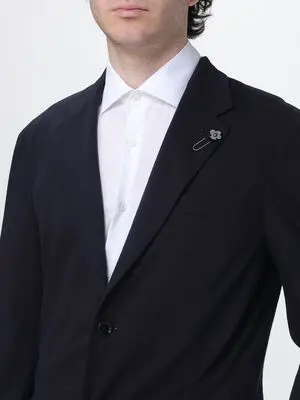 LARDINI Single-breasted Wool Dress - Blue