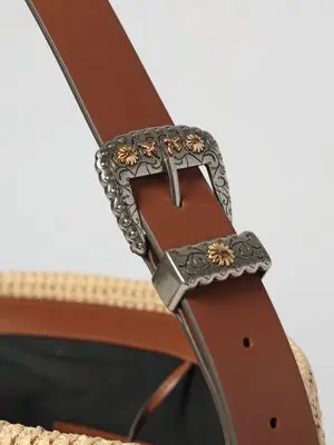 Pinko Woven Shoulder Bag With Buckled Strap