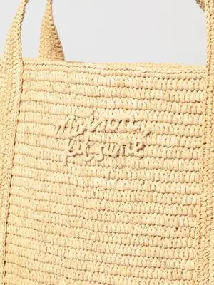 Maison Kitsuné Crochet Raffia Tote Bag - Beige