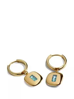 Monica Vinader Gemdrop Hoop Earrings With Blue Topaz