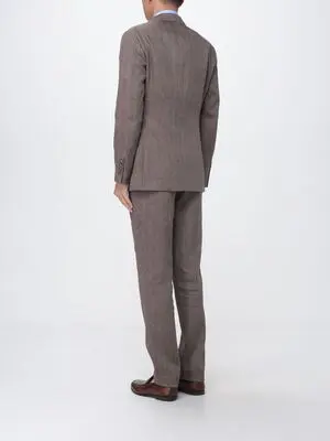 Brunello Cucinelli Double-breasted Linen Blend Dress - Brown
