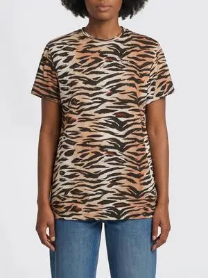 Pinko Slim Fit Cotton T-shirt With Zebra Print