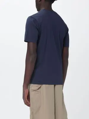 C.P. COMPANY Cotton T-shirt With Contrasting Logo And Crew Neck - Blue