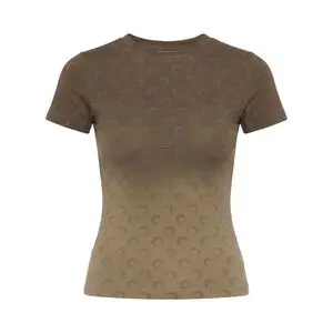 MARINE SERRE Faded Moon Baby Fit T-shirt - Tan
