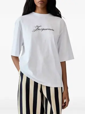 Jacquemus Cotton Blend Logo Print T-shirt - White