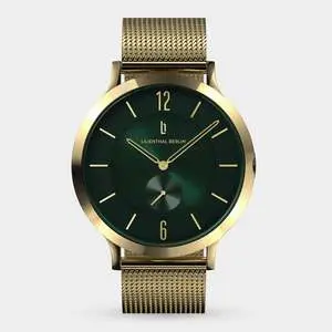 Lilienthal Berlin Classic Gold Mesh Watch - Green