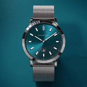 Lilienthal Berlin Huxley Ii Stainless Steel Mesh Strap Watch - Green