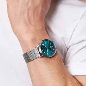 Lilienthal Berlin Huxley Ii Stainless Steel Mesh Strap Watch - Green