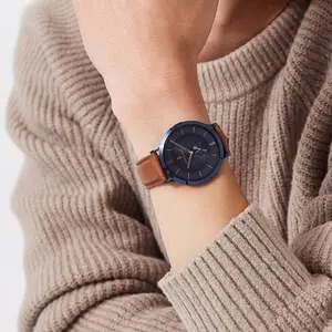 Lilienthal Berlin Rose Gold Mesh Glossy Watch - Blue