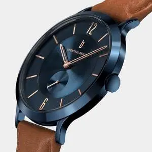 Lilienthal Berlin The Classic Rose Gold Leather Watch - Blue