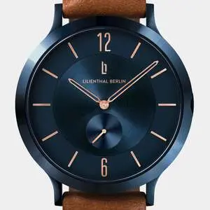 Lilienthal Berlin The Classic Rose Gold Leather Watch - Blue