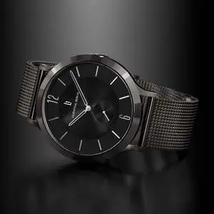 Lilienthal Berlin Classic Dark Silver Mesh Anthracite Glossy Watch