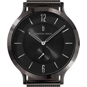 Lilienthal Berlin Classic Dark Silver Mesh Anthracite Glossy Watch