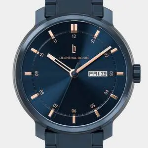 Lilienthal Berlin Neolux Day Date Automatic Rose Gold Stainless Steel Watch