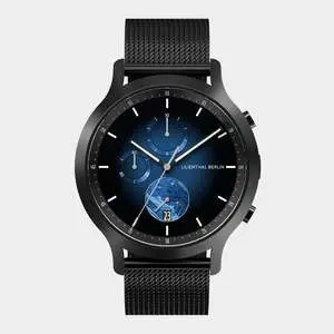 Lilienthal Berlin Chronograph Meteorite Flare Mesh Black Matte - Blue