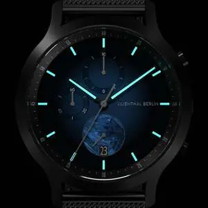 Lilienthal Berlin Chronograph Meteorite Flare Mesh Black Matte