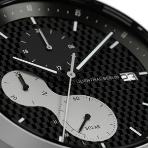 Lilienthal Berlin Chronograph Limited Edition Solar Iii Mesh Silver Matte Watch