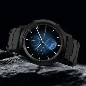 Lilienthal Berlin Chronograph Meteorite Flare Stainless Steel Matte - Blue