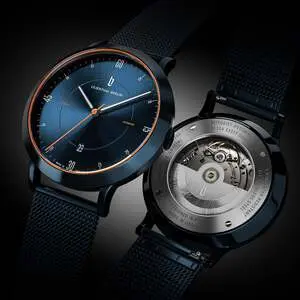 Lilienthal Berlin Zeitgeist Automatic Orange Mesh Brushed - Blue