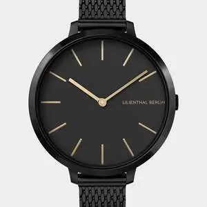 Lilienthal Berlin Rosalux Gold Mesh Brushed Watch - Black