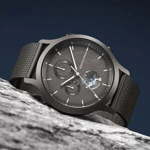 Lilienthal Berlin Chronograph Meteorite Cosmic Mesh Anthracite - Gray