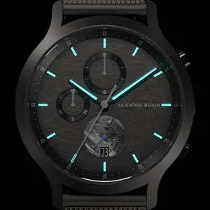Lilienthal Berlin Chronograph Meteorite Cosmic Mesh Anthracite - Gray